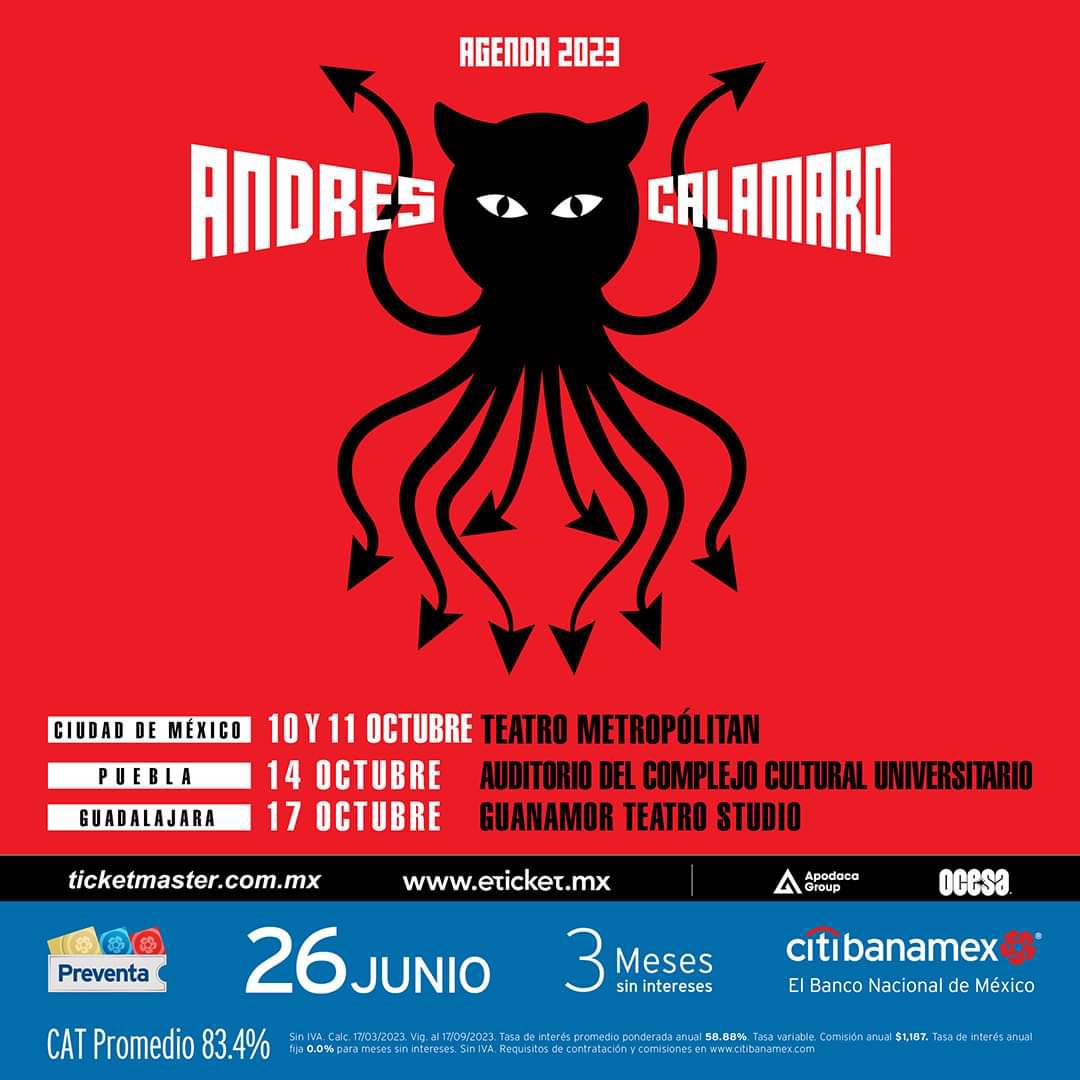 Andrés Calamaro y su regreso a México en Octubre.