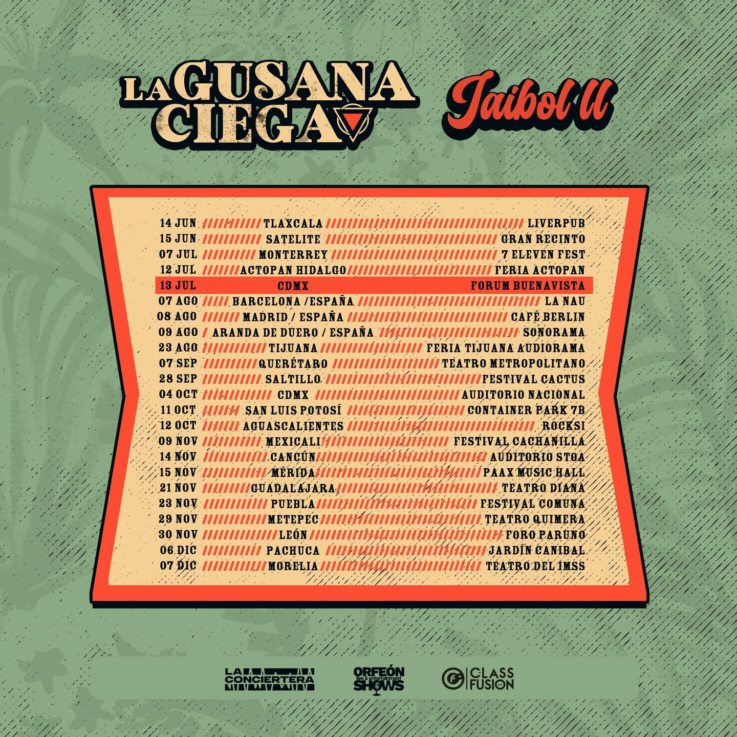 La Gusana Ciega y su "Jaibol II" de gira por toda la república