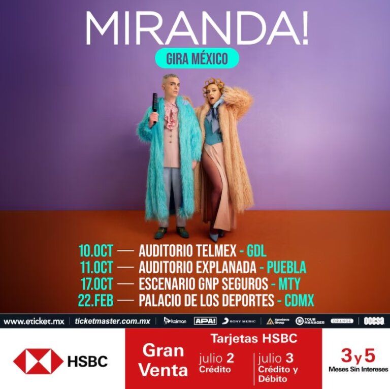 Miranda! la energía pop directo de Argentina de tour por México